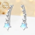 Stars Ear Cuffs Earrings 925 Sterling Silver Moonstone Climbers Ear ...