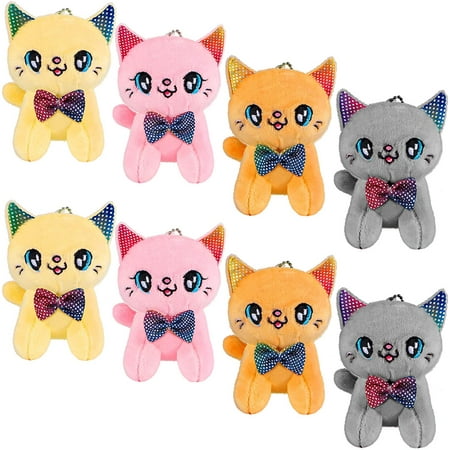 8 Pieces Mini Cats Plush Toy 4 Inch Stuffed Cats Tiny Soft Plush Cats ...