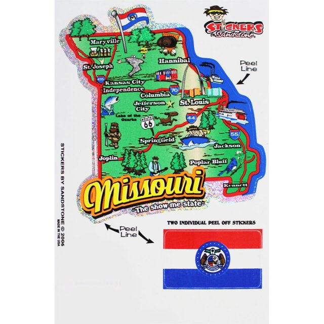 Missouri State Map Die Cut Sticker - Walmart.com