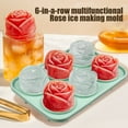 6 Cavity Rose Ice Cube Mold Silicone Ice Tray For Whiskey Cocktails ...