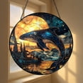 Starry Whale Stained Glass Suncatcher Window Hanging, Fantasy Forest ...