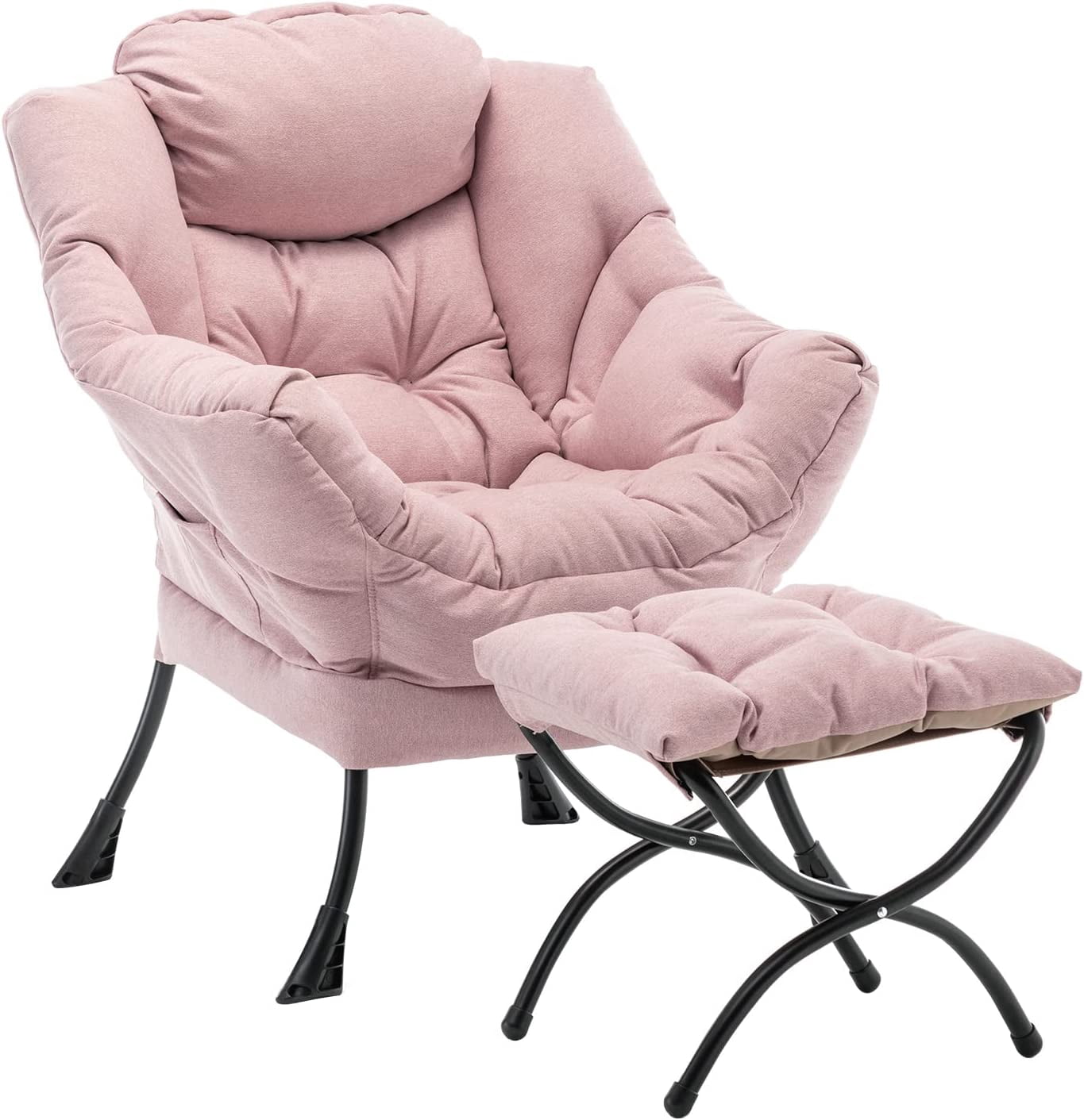 SHMAMT Lazy Chair with Ottoman, Modern Accent Chair Contemporary Lounge ...