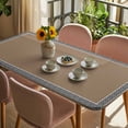 Brown Fitted Rectangle Tablecloth 24" x 36" Greek Chinese Style Border ...
