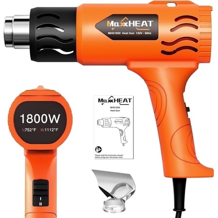 Warrior 1500W Heat Gun : 11 Amp 120V 1000 Deg F Dual Temperature ...