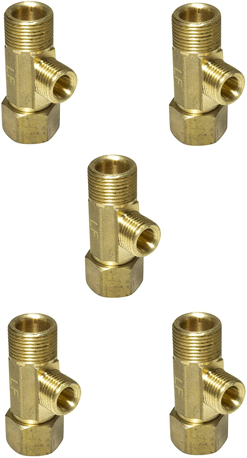 Lead Free Brass Angle Stop Add-A-Tee Valve 3/8" Compression Inlet x 3/8 ...