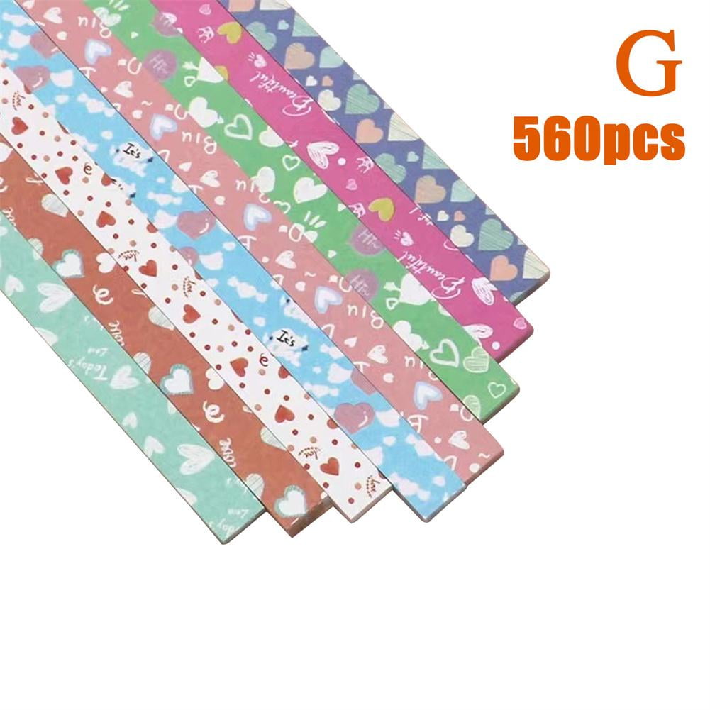 540/560pcs Folding Paper Lucky Star Paper Strip Origami Ribbons Best ...