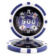 Crown Casino 500 Piece 13.5g Clay Poker Chips Set with Colored Chips ...