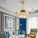 Miumaeov 42" Invisible LED Lamp Crystal Fan Ceiling Light w/ Remote ...