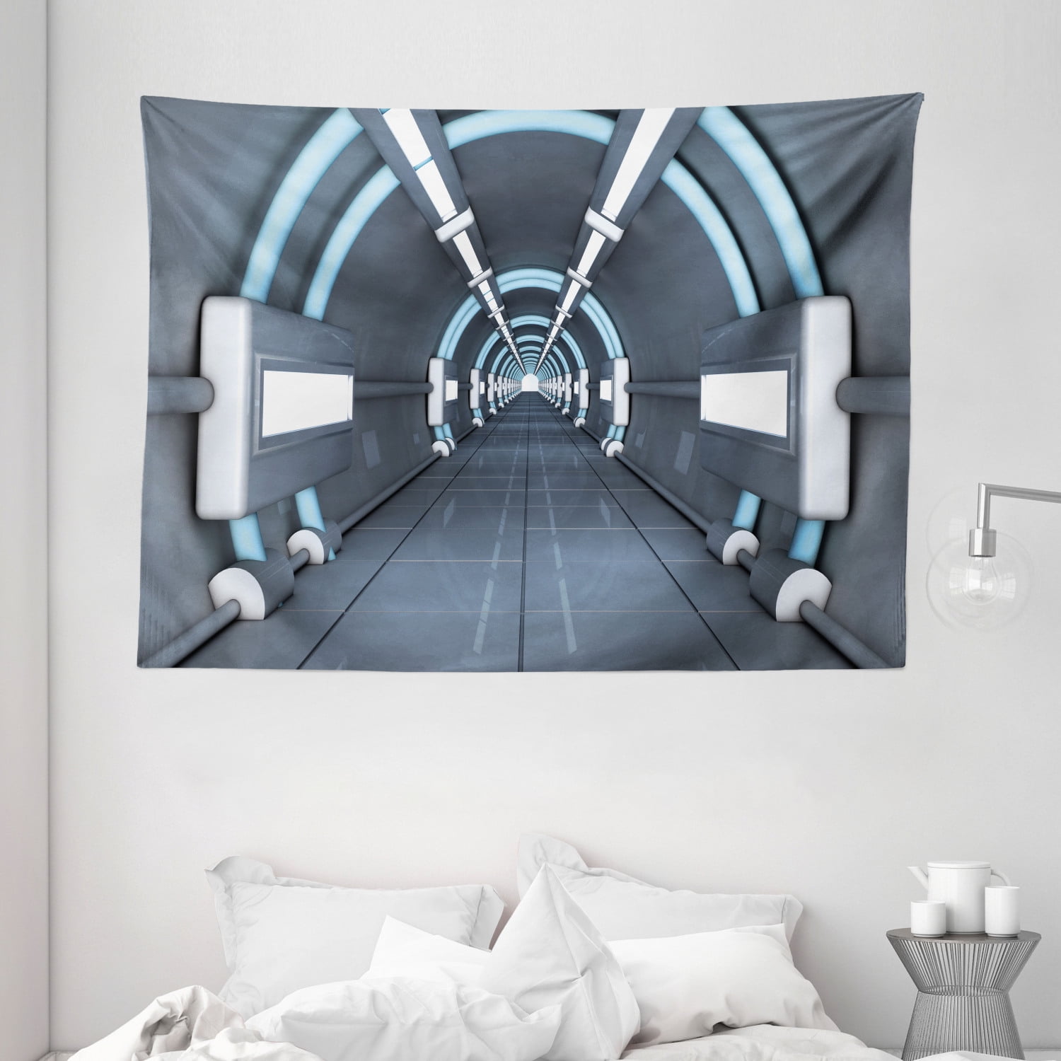 Outer Space Decor Tapestry, Fantastic Inner View of Rocket Structure ...