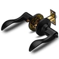 Entrance Lever Door Handle Iron Black Finish for Office or Front Doors ...
