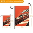 Cool Speeding Racing Car with Checkered Flag Pattern Welcome Garden ...