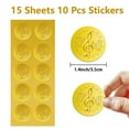 15 Sheets Gold Foil Paper Picture Stickers Round Dot Decorative ...