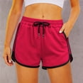 Athletic Workout Shorts for Women Color Block Drawstring Pockets Quick ...