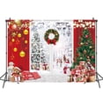 8x6FT Christmas Backdrop Vinyl Winter Christmas Window Backdrop Xmas ...