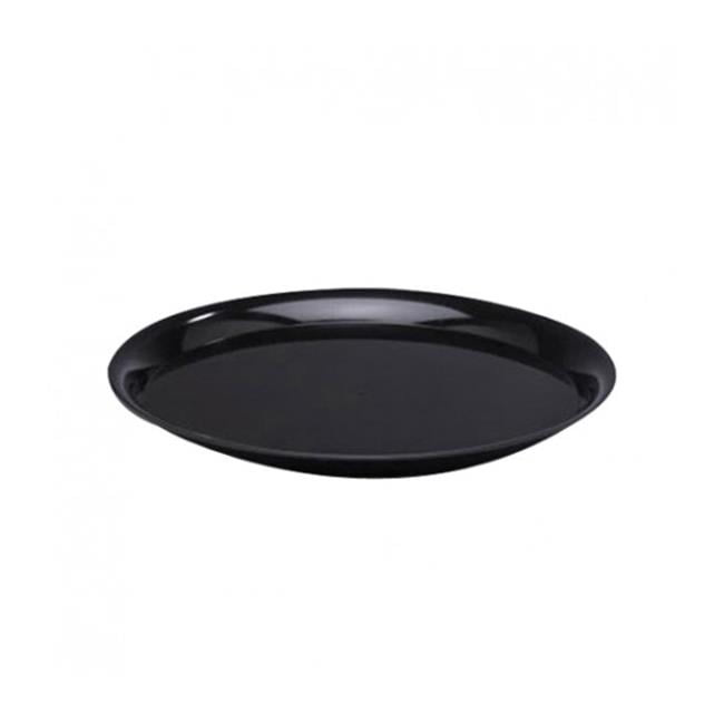 WNA A916BL25 16 in. Round CheckMate Plastic Serving Tray with High Edge ...