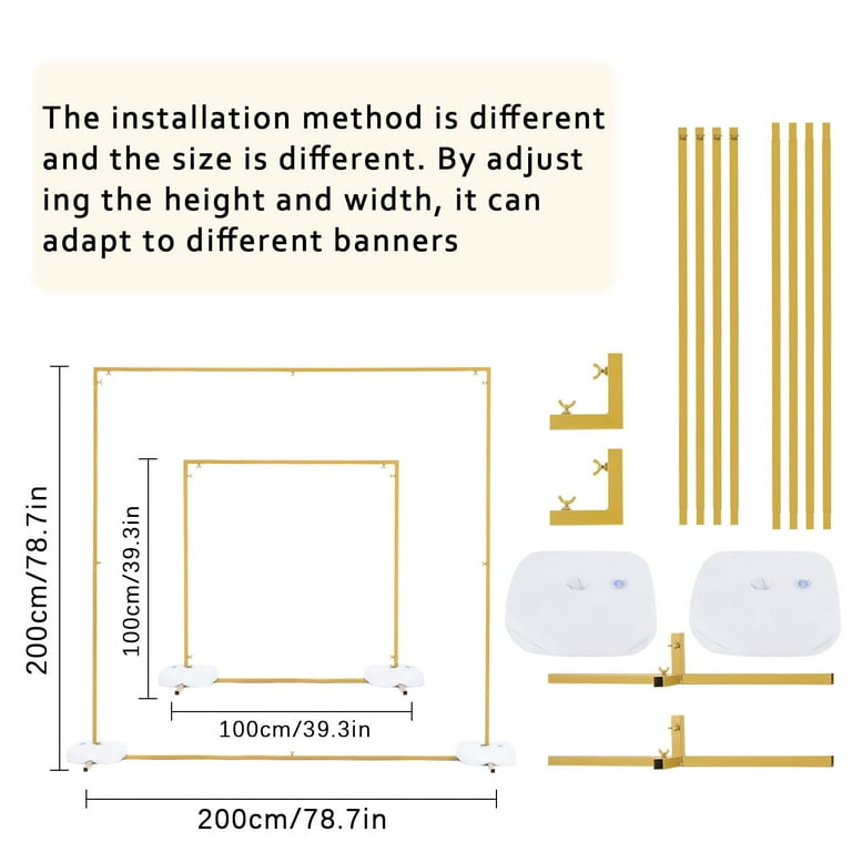 Square Metal Wedding Arch,Rectangular Metal Backdrop Stands,Square Metal