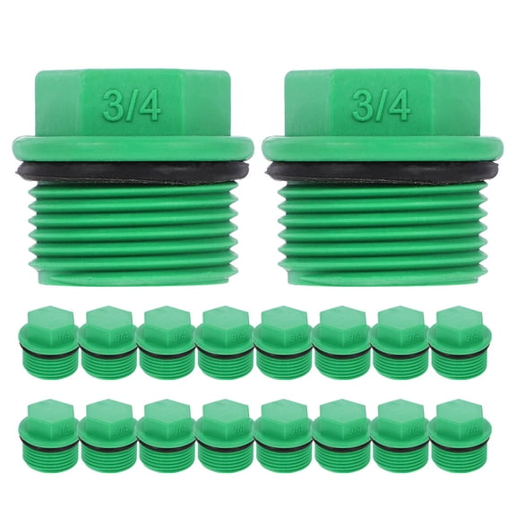 3/4" GHT Male Brass Pipe Plug Outer Hex Head Garden Hose Plug Pipe ...