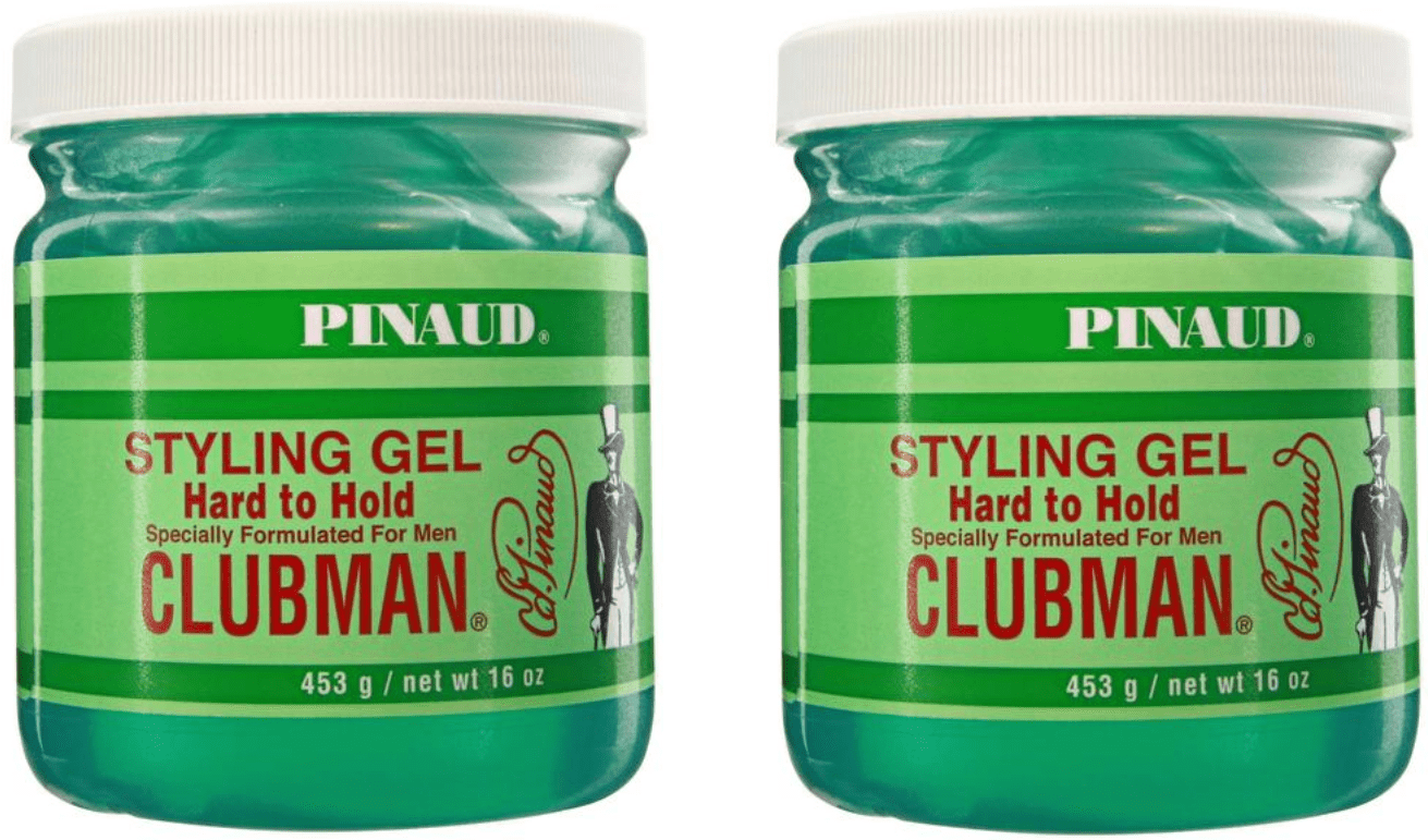 Clubman Pinaud Mens Hard To Hold Styling Hair Gel 16 Ounce Jar (2-PACK ...