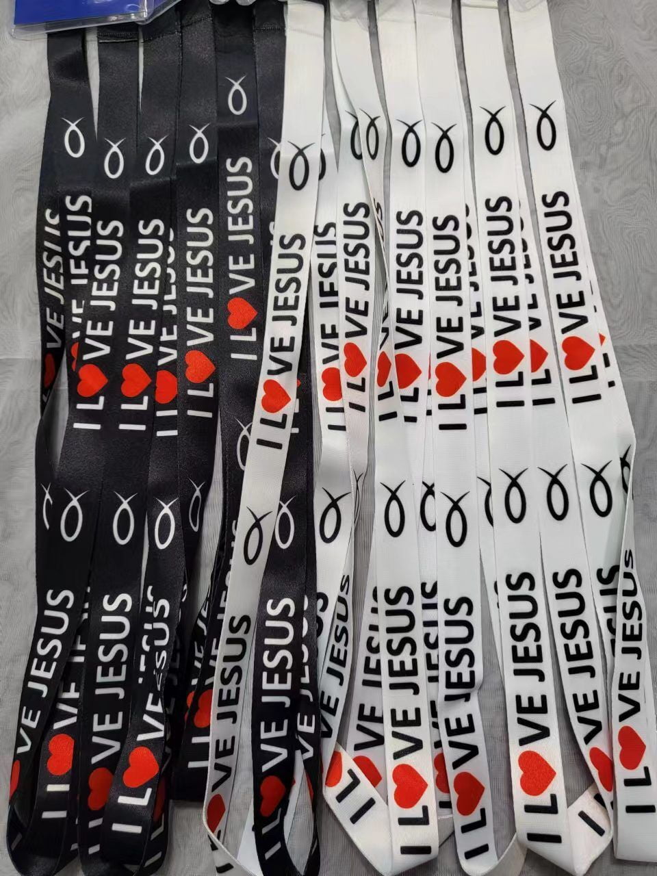 12 I Love Jesus Lanyard Keychain ID Holder Neck Strap Lanyards Favors ...