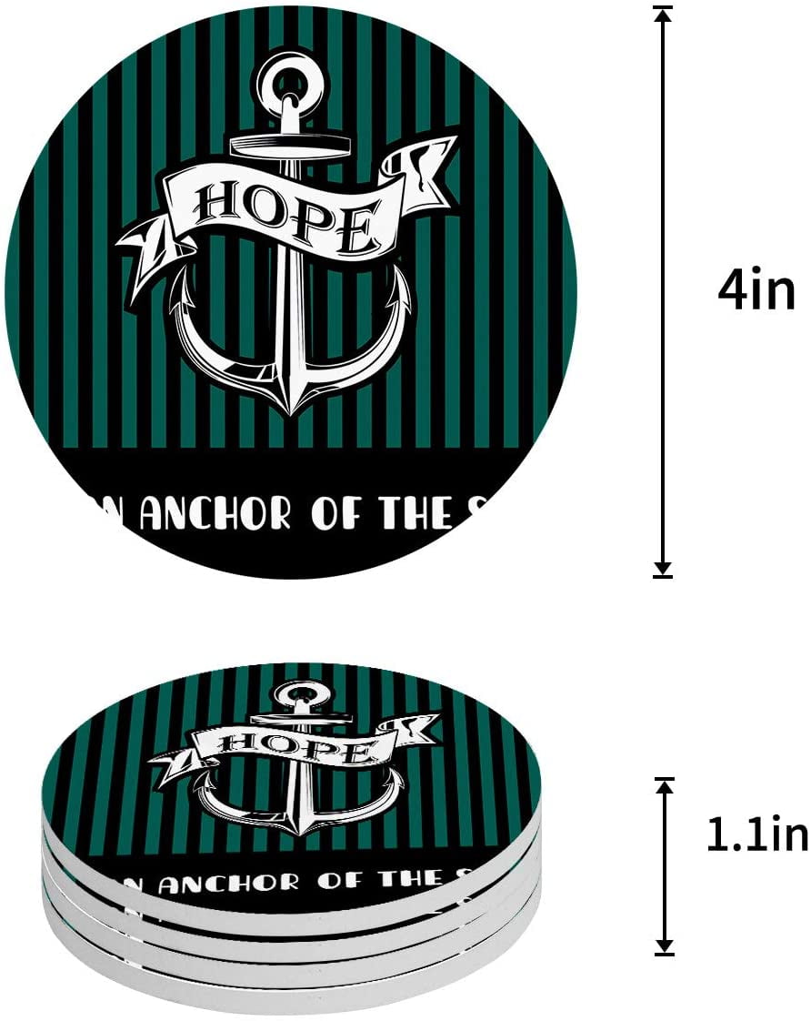 FMSHPON Nautical Theme Hope is An Anchor of the Soul,Green Set of 4 ...