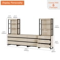 Modern 72" Tall 3 Tier Bookshelf, Bookcase with 12 Drawers & Black ...
