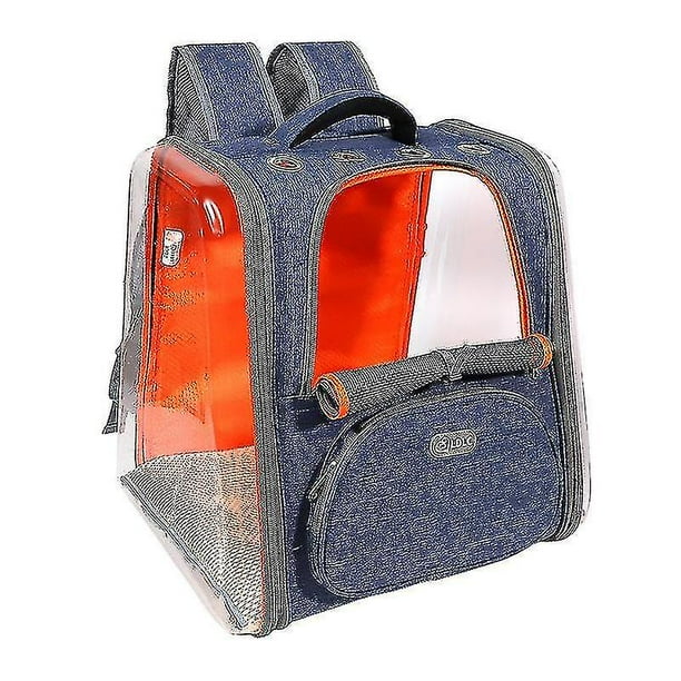 Hmwy-plastic See-through Window Pet Backpack(denim Blue Orange ...