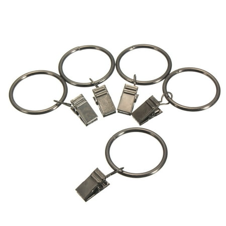 40Pcs Metal Curtain Rings Curtain Clips Drapery Rod Ring Net Rail Voile ...