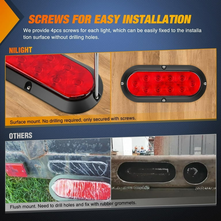 Oval Led Trailer Light Kit