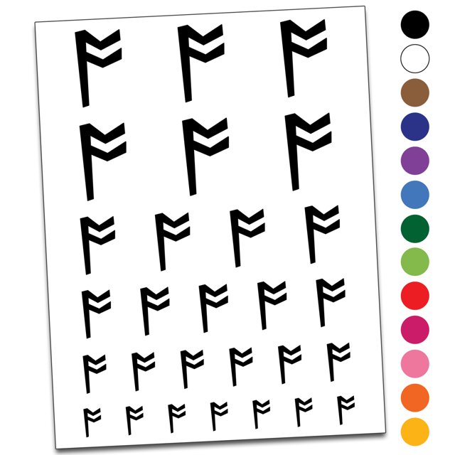 Norse Viking Dwarven Rune Letter A Water Resistant Temporary Tattoo Set ...