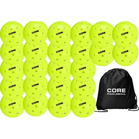 CORE Pickleball Balls - 40 Hole Outdoor Pickleball Balls - Indoor ...