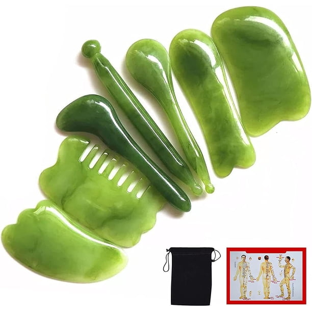 7 Pieces Lmell Of Gua Sha Facial Tool Kit, Natural Resin Gua Sha ...
