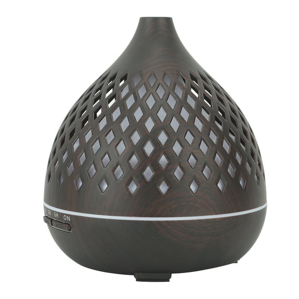 Wood Grain Aroma Diffuser,Water Drop Hollow Humidifier Wood Grain Cool ...