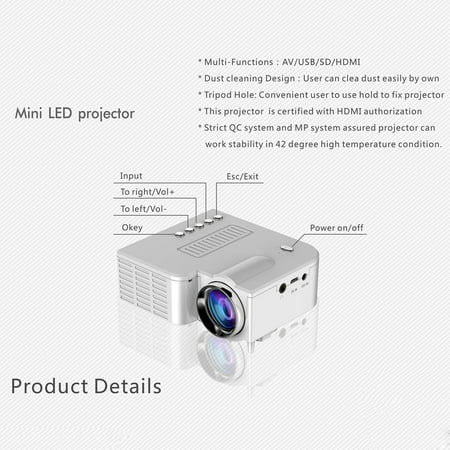 LESHP Upgraded Version LED Portable Projector,1080P HD Video Projector ...