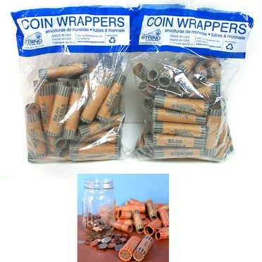 Coin-Tainer Preformed Tubular Coin Wrappers, Pennies, $.50, 1000 ...
