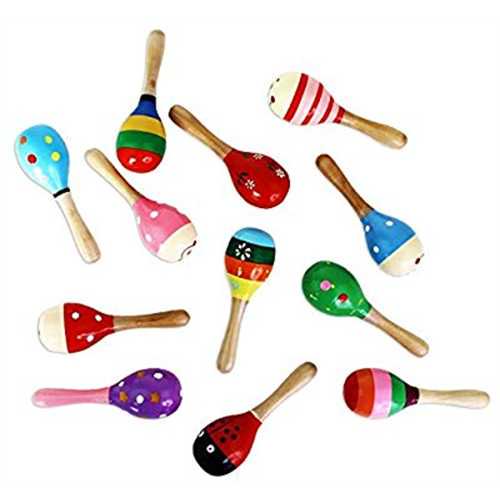 Dazzling Toys Mini (5 Inch) Wooden Fiesta Maracas - Pack of 12 ...