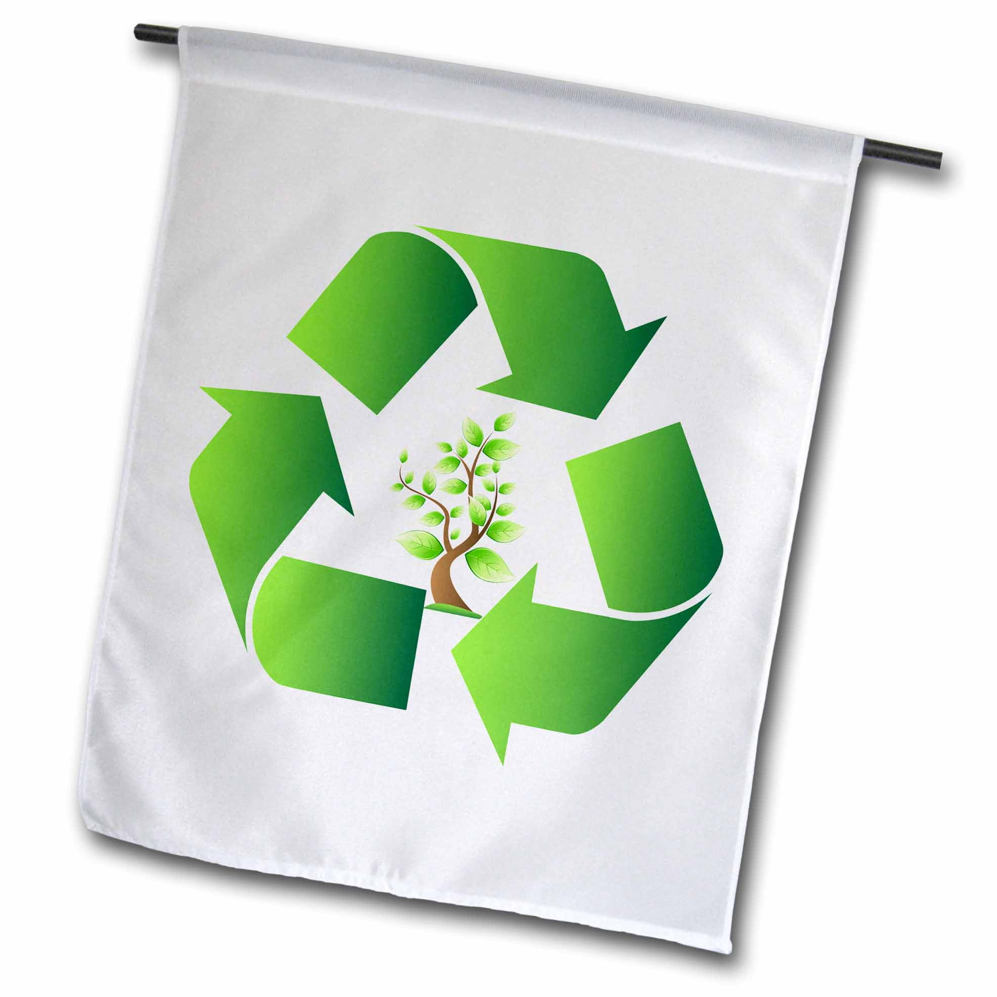 3dRose Green Recycle Symbol With A Tree In The Center - Garden Flag, 12 ...