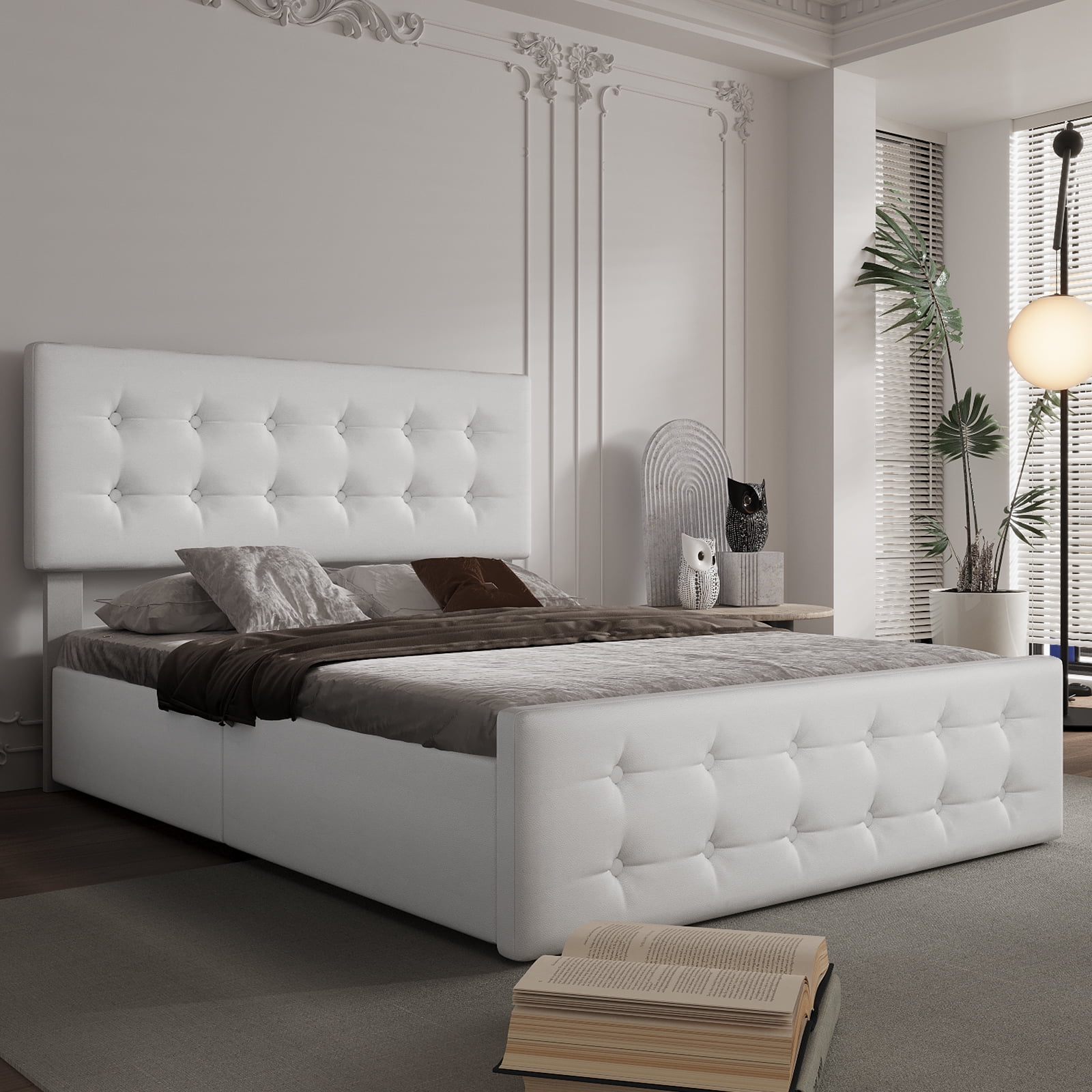 Click here for Cuisinsmart Bed Frame With 4 Storage Drawers  Upho... prices