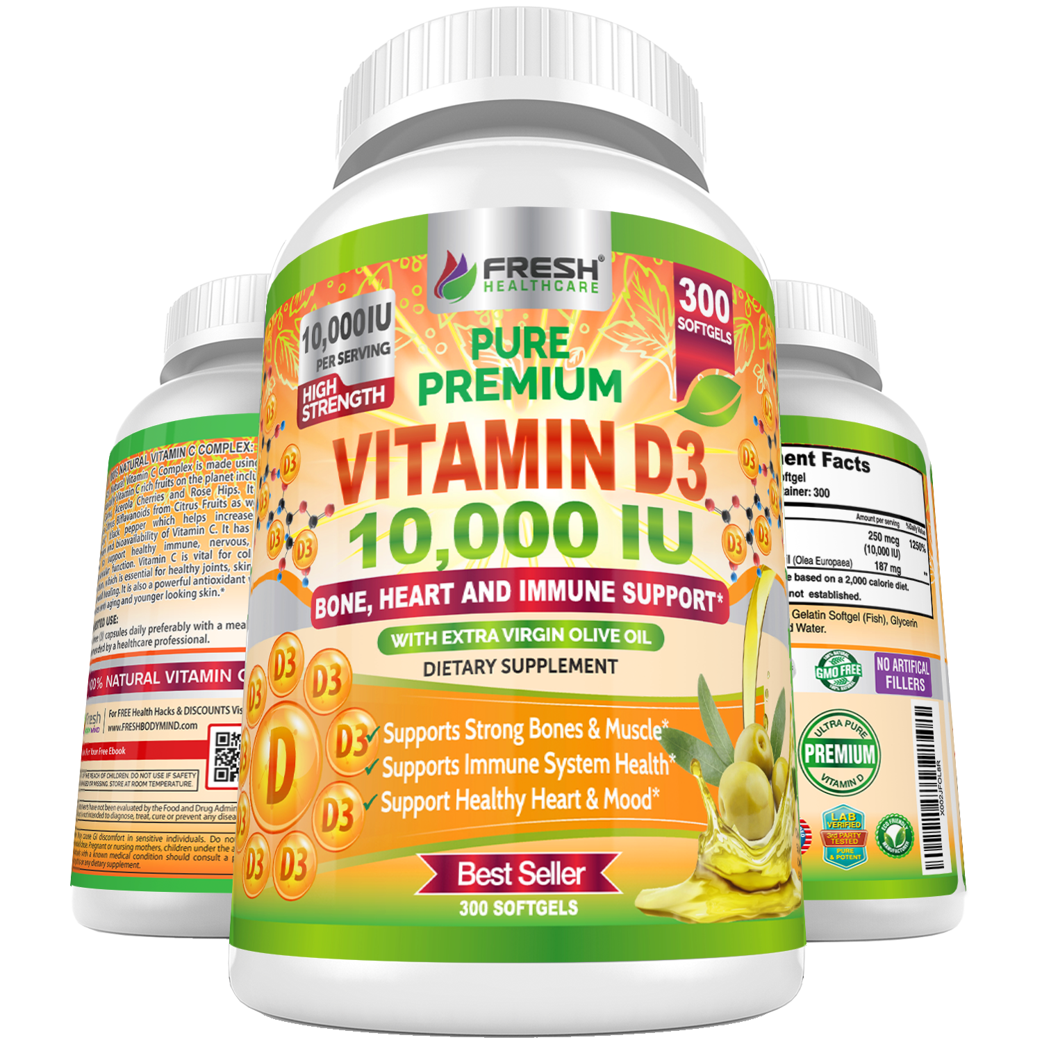 Premium Vitamin D3 10000 IU 250mcg Infused With Extra Virgin Olive Premium Vitamin D3 10000 IU 250mcg Infused With Extra Virgin Olive