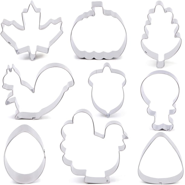 CPDD Fall Thanksgiving Cookie Cutters Set - 9 Piece - Turkey,Turkey Leg ...