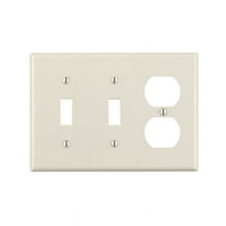 Leviton 000-78021-000 Light Almond 3-Gang 2-Toggle 1-Duplex Combo Wall ...