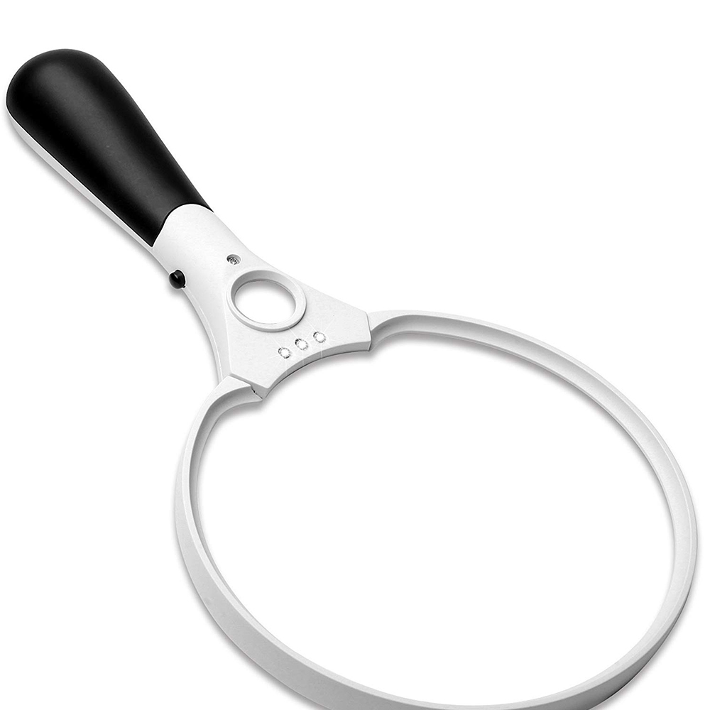 5 5 Inch Extra Large LED Handheld Magnifying Glass With Light 2X 4X 