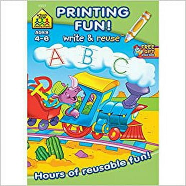 School Zone Printing Fun! Write & Reuse Workbook - Walmart.com