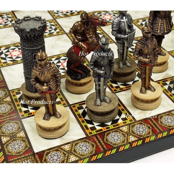 Medieval Times Crusades Arabian Vs Christian Chess Set W14" Mosaic ...