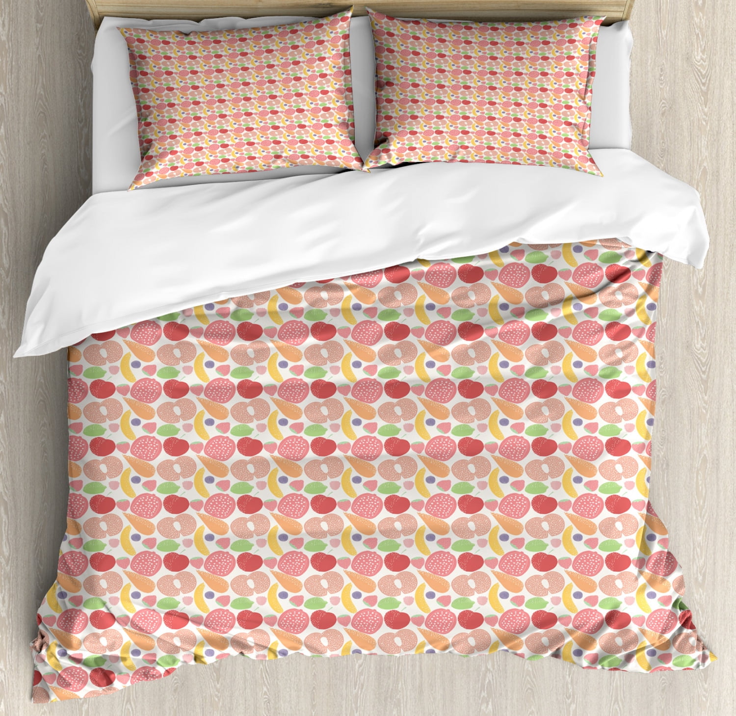 Fruit Duvet Cover Set Queen Size, Healthy Snacks Fruits and Vegetables ...