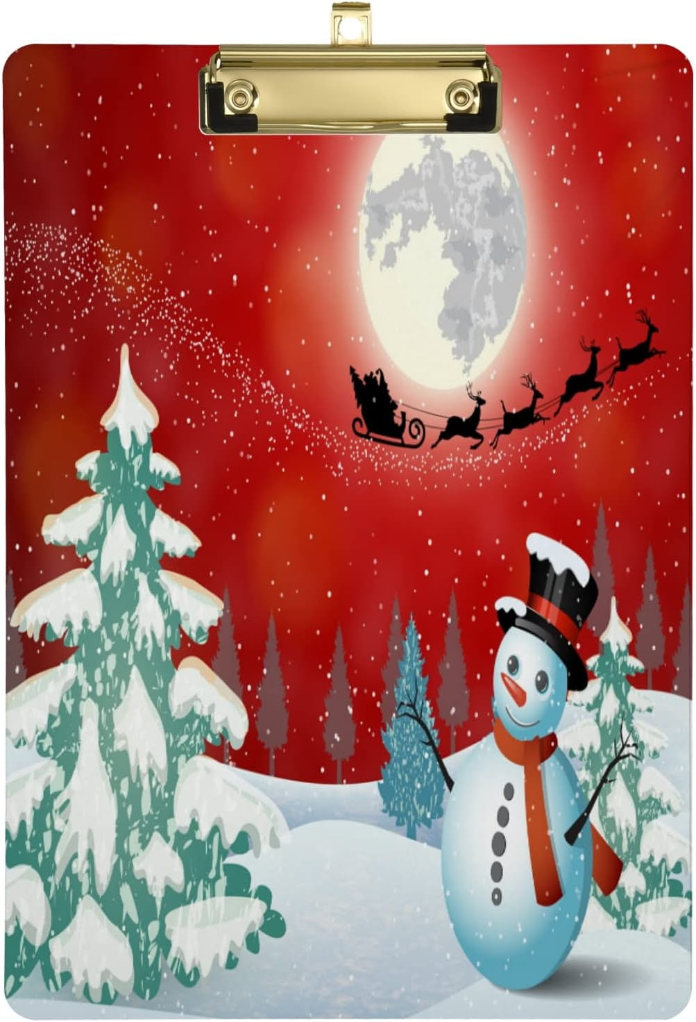 ZHANZZK Santa Claus Snowman Christmas Clipboard Hardboard Wood Nursing ...