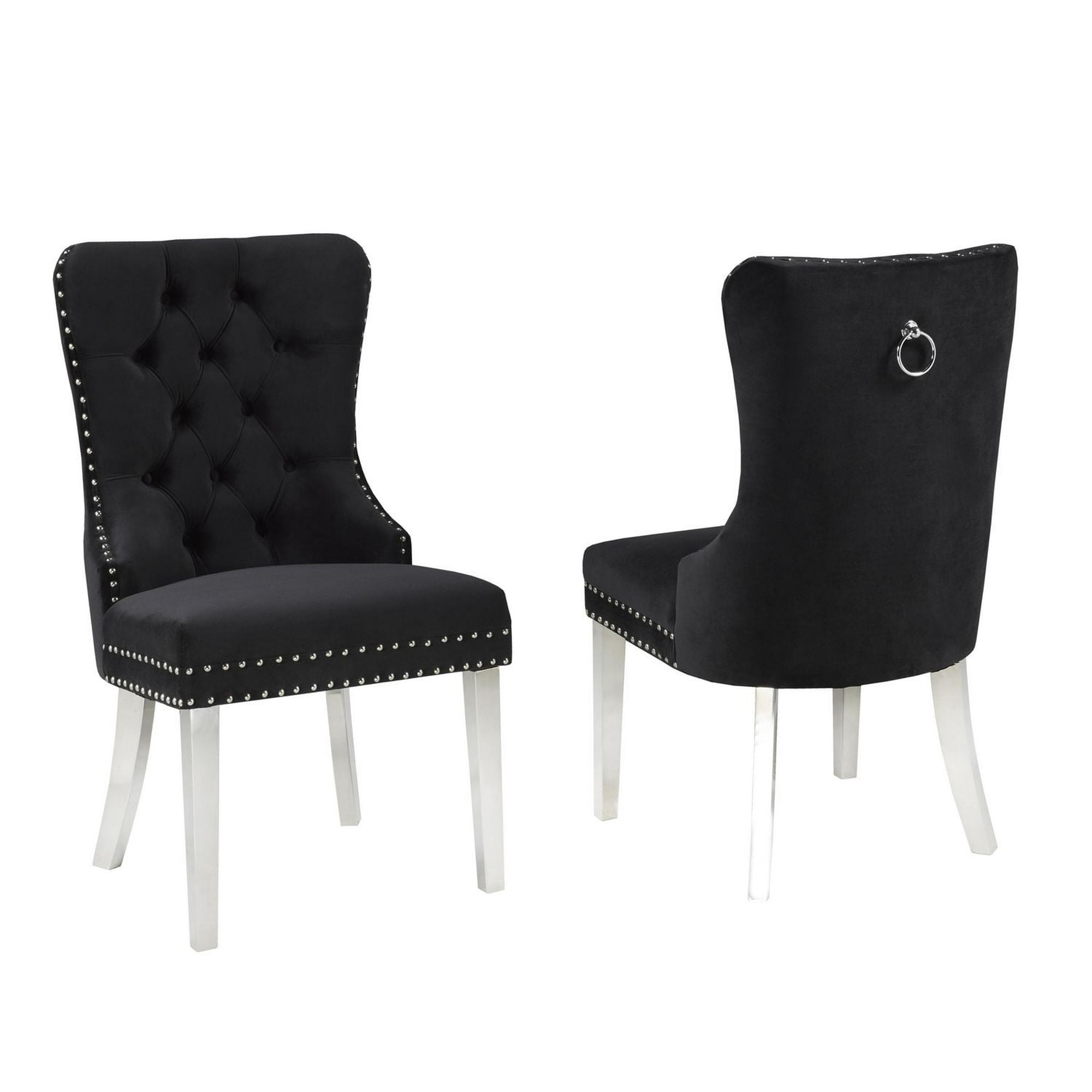 Click here for Brassex Julian Accent Chair  Set Of 2  Black prices