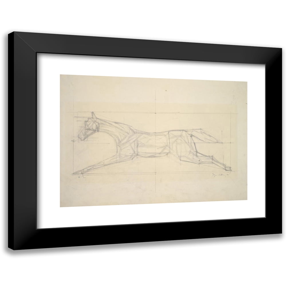 Jacques Villon 24x18 Black Modern Framed Museum Art Print Titled - Jockey Series, No.2 (Horse ...