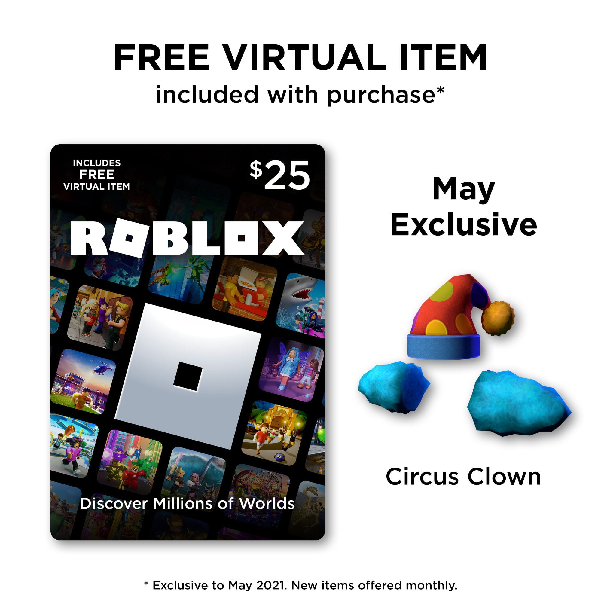 Roblox 25 Digital Gift Card Includes Exclusive Virtual Item Digital