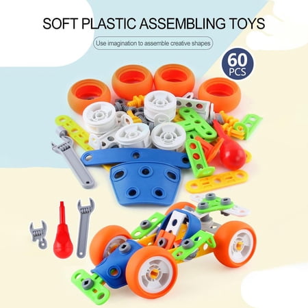 Stacking Puzzle Toy Engineering Car Large Particle Building Block ...