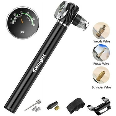 PRO BIKE TOOL High Pressure Mini Bike Pump with Gauge, Fits Presta ...